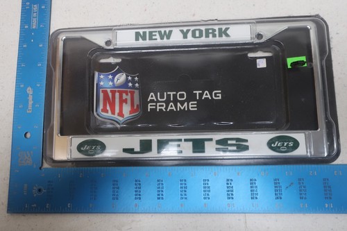 License Plate Frame New York Jets NY NFL Football Metal Auto Tag Holder ...