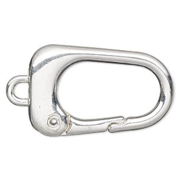 Key Ring, 2 Silver Plated Steel 38x24mm Trapezoid Lobster Clasp Purse ...