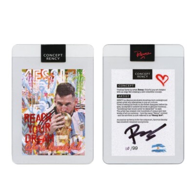LIONEL MESSI '22 Life is Beautiful DIAMOND DUST Trading Card Signed ...