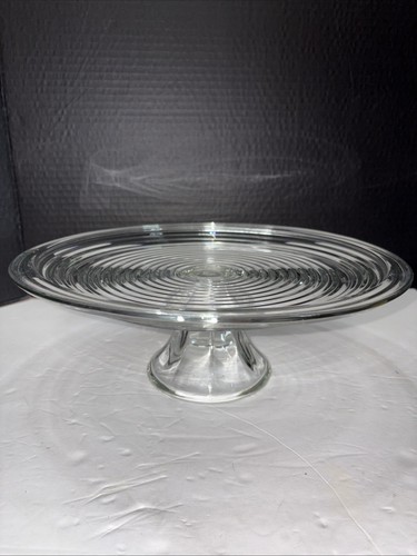 Vtg Anchor Hocking Pedestal Cake Plate Manhattan Pattern 10” | eBay