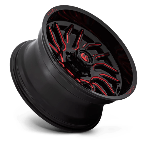 Fuel D808 Hurricane Gloss Black Milled Red Tint 1-Piece Rim: 20x10 ...