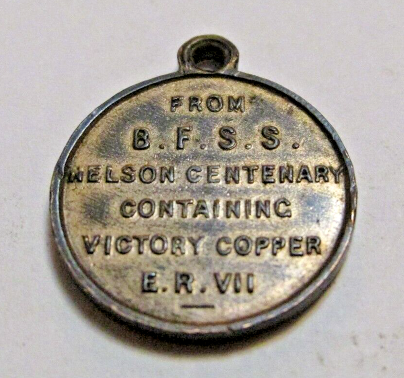 1805-1905 HMS Victory Medal Nelson Centenary Containing Victory Copper ...