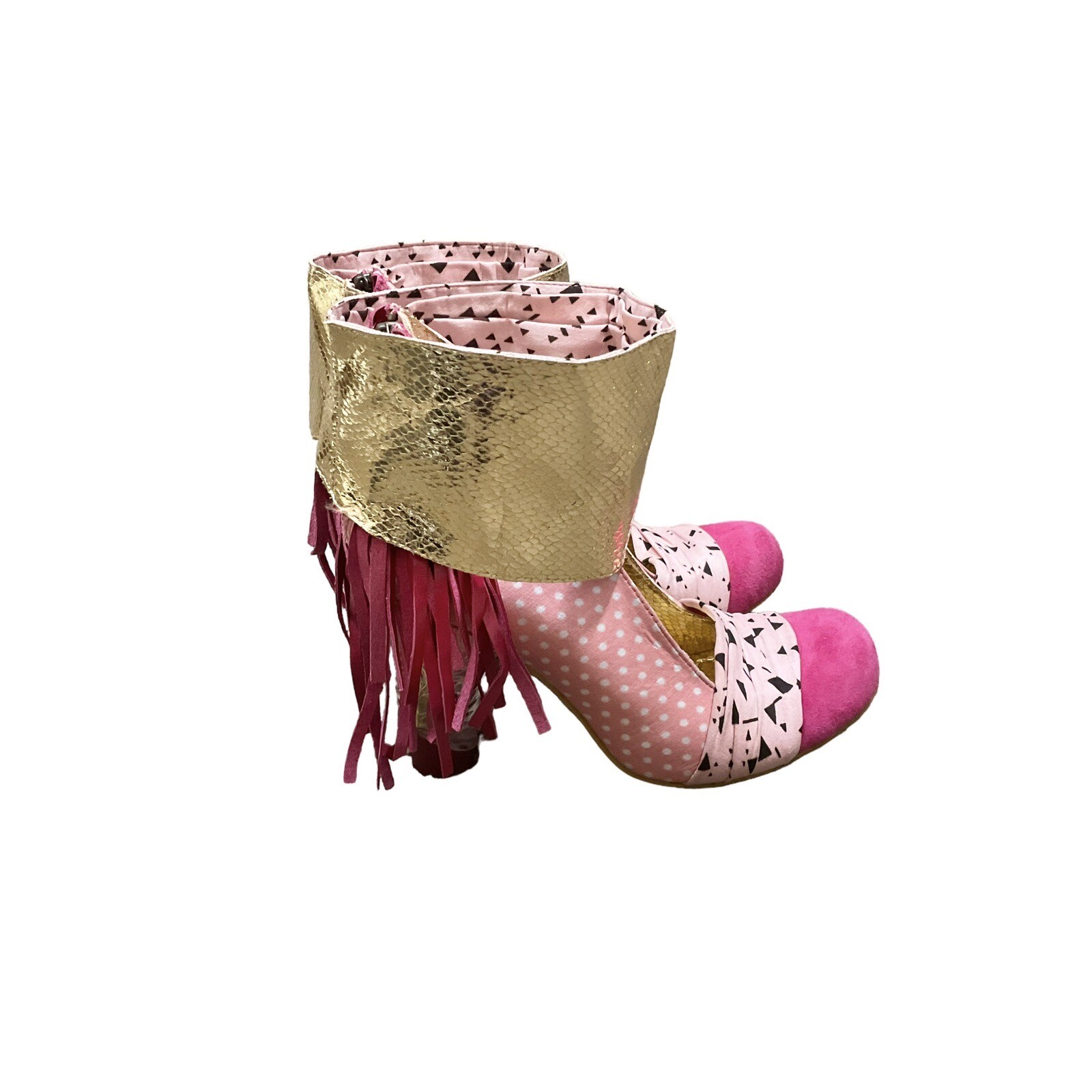 New Irregular Choice Fringe Pumps Pink Milkshake Mush Pinup Rockabilly ...