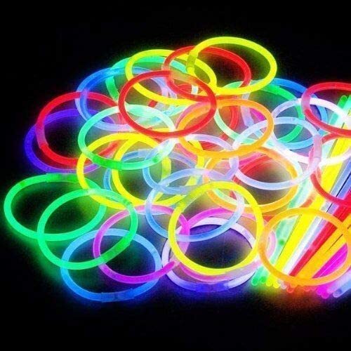 50/100/200 8" GLOW STICKS BRACELETS NECKLACES PARTY FAVORS NEON COLOR ...