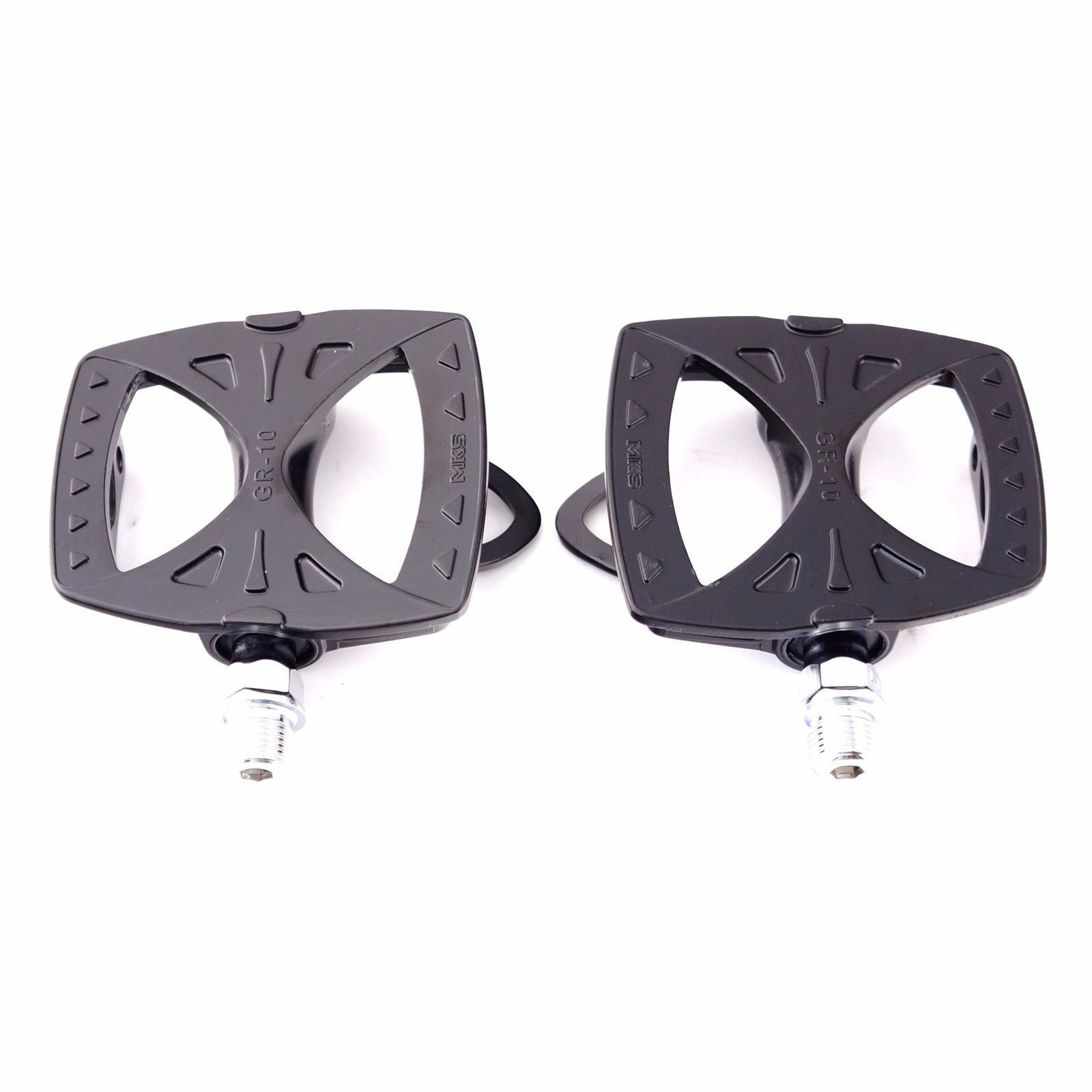 MKS GR-10 Alloy Wide platform Bike Pedal - Silver / Black for Track ...