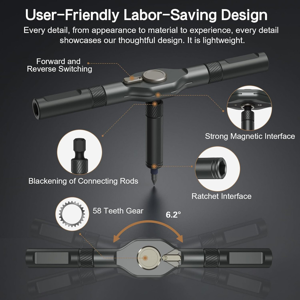 42 in 1 Magnetic Screwdriver Set, DIY Ratchet Screwdriver Set Multi Bit ...