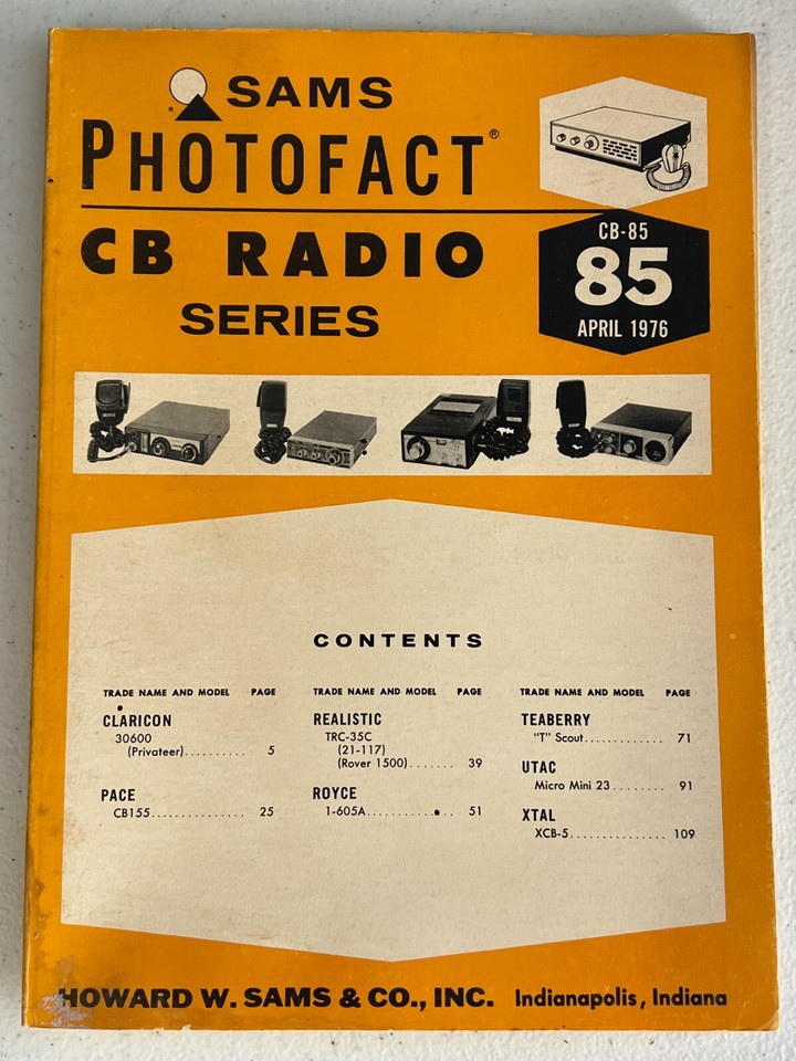Sams Photofact Manuals CB Radio Series Instruction Sam’s VTG CB-68 to CB-155 | eBay
