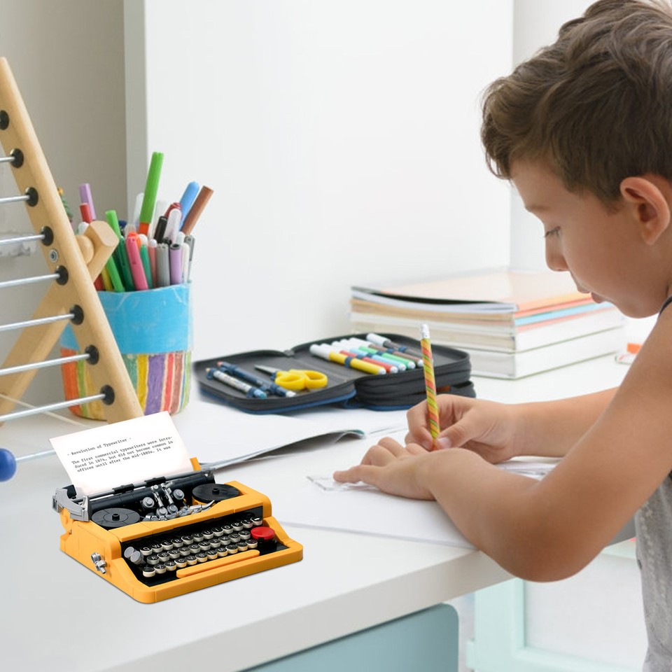 Typewriter Building Kit Retro Typewriter Blocks Toys Collectible Model ...