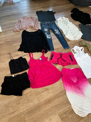 Lot 20 pc Girl Clothes 14-16 years shirts Sweaters Pants winter summer ...