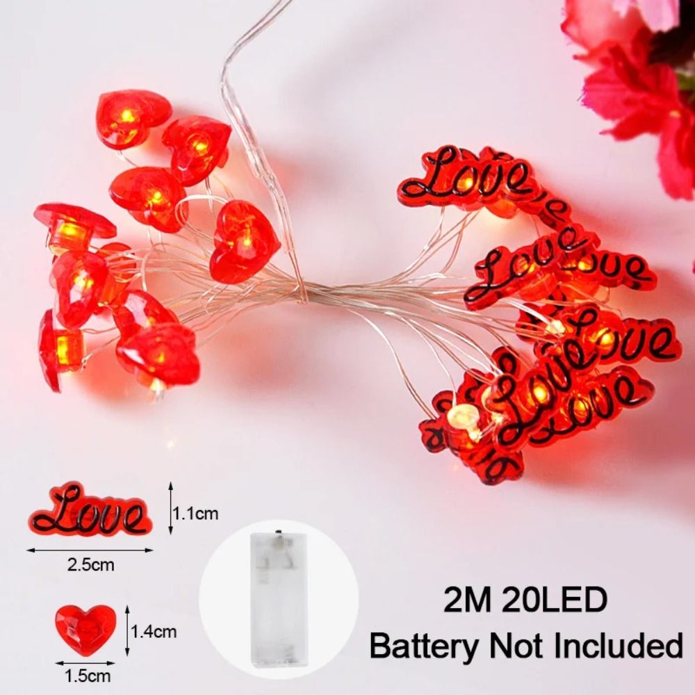 2M 20LED LED Light String Red Love Heart Fairy Lights Wedding 833276353439 | eBay