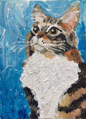 ACEO Cat painting Aceo Animals cards Aceo original painting Original ...
