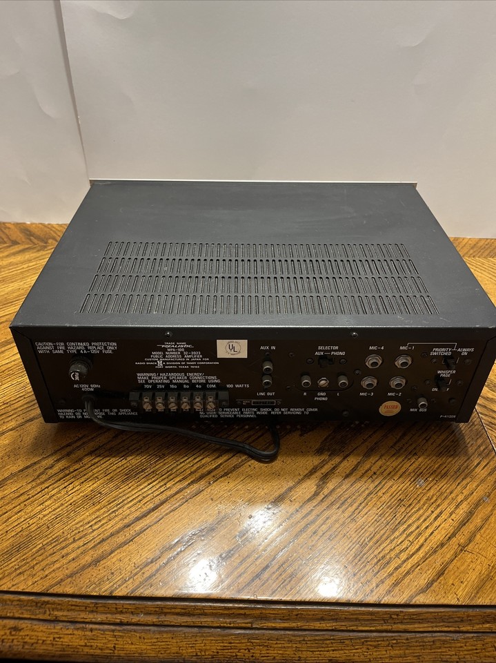 VTG Realistic MPA-100 Solid State P.A. Amplifier 100 Watt Turns On | eBay