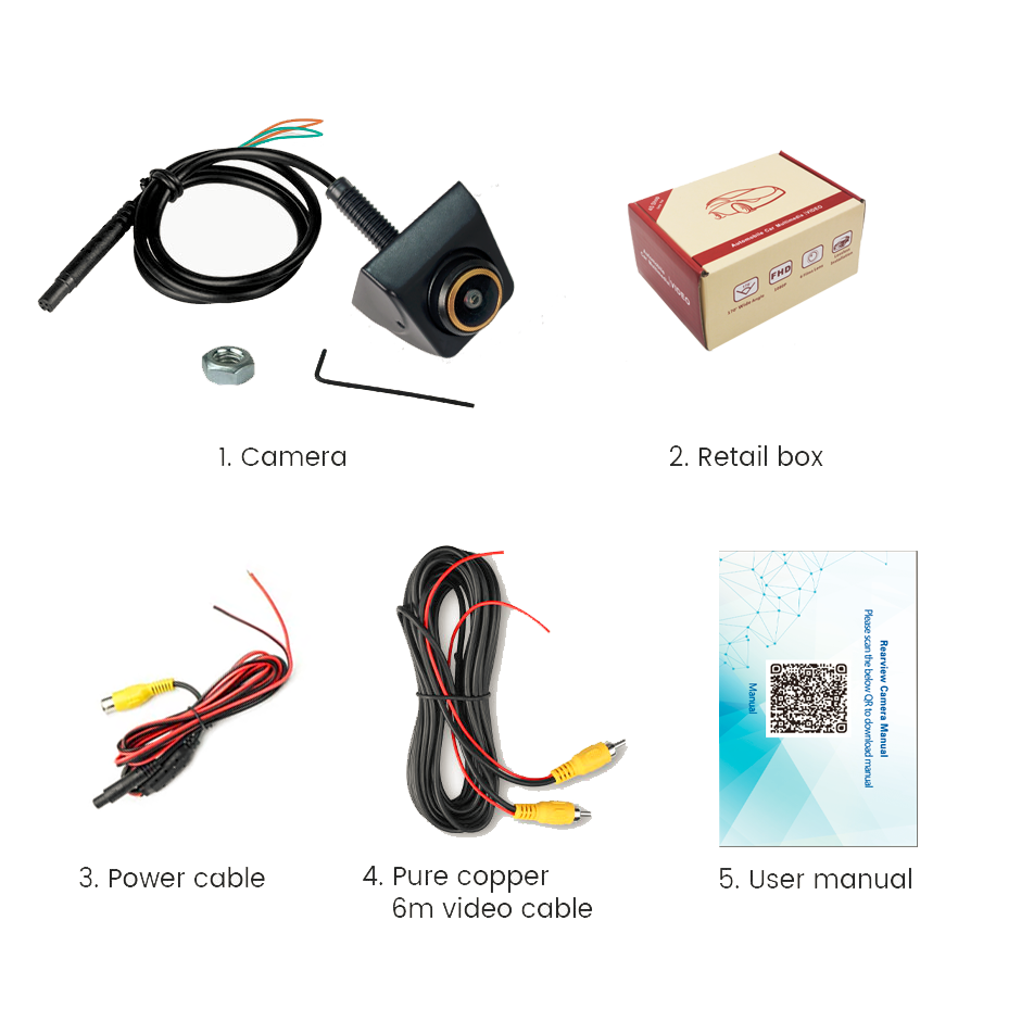 Car Rear View Reverse Camera Parking Backup Cam 170° AHD 1080P ...