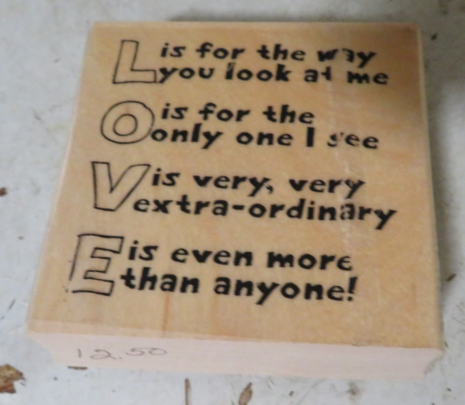 LOVE Description Impression Obsession Rubber Stamp Wood Mounted 2 1/2 ...
