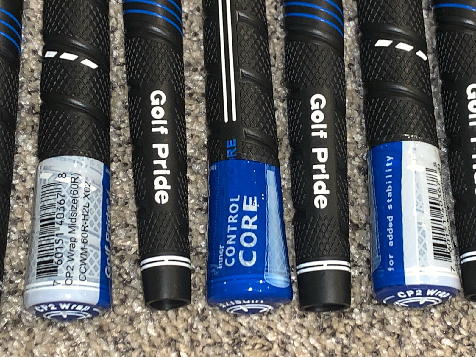 New 13 Golf Pride CP2 Wrap Black Blue Midsize Golf Grips 60R Control ...