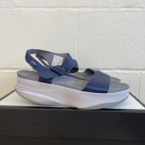 MBT Manni Performance Sandals 700960 Blue Nappa Leather Buckle Womens ...