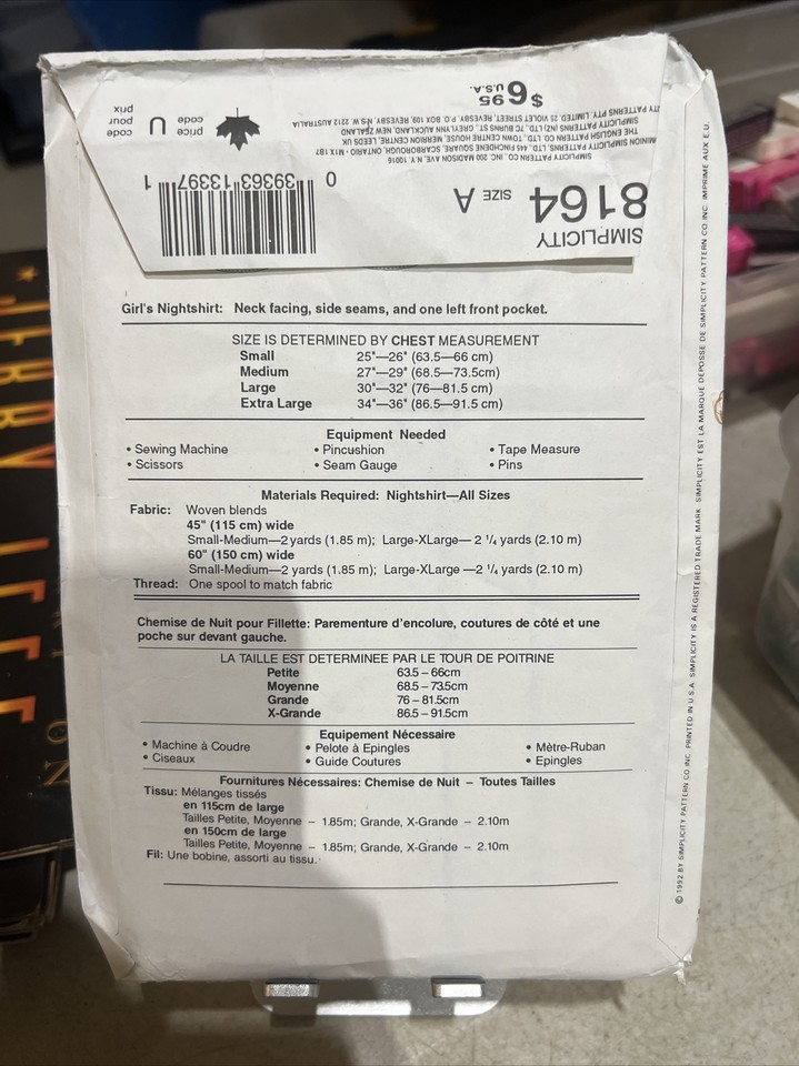 8164 Simplicity Pattern Size A (SM-XL) | eBay