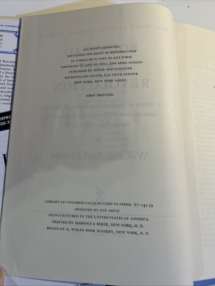 Rousseau and Revolution Story of Civilization,Will & Ariel Durant,First ...