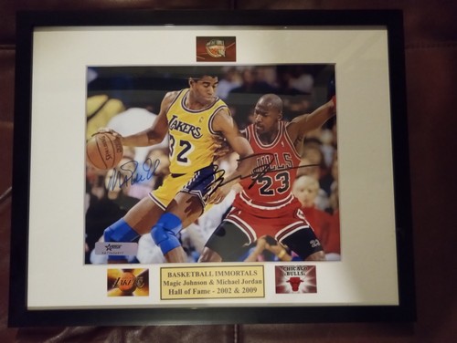 Michael Jordan Magic Johnson Autographed 8x10 Photo 11x14 Matted And ...