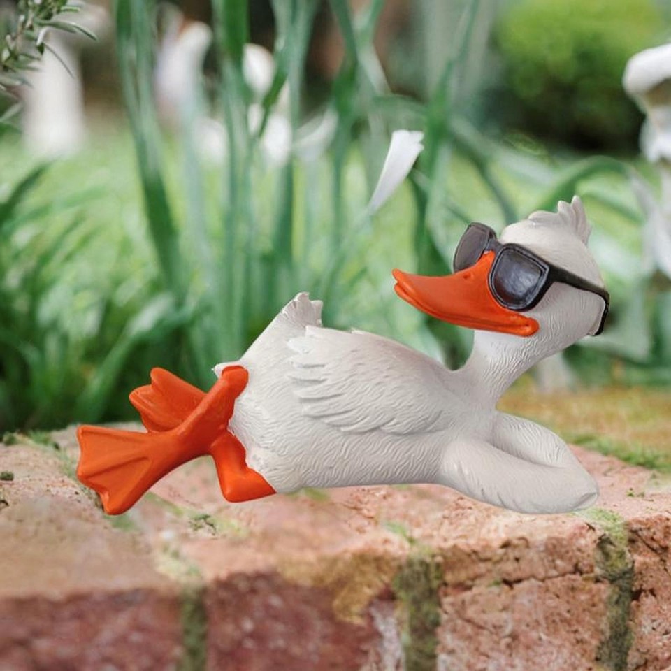 Resin Duck Garden Statue Duck Figurine Weatherproof Unique Housewarming ...