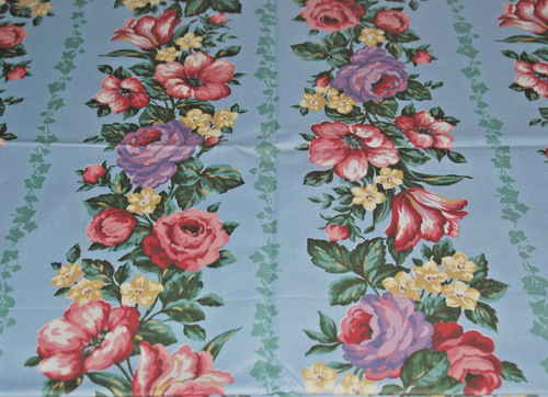 SPRINGS INDUSTRIES * Premium Polished Cotton Fabric * Floral Print * 1 ...