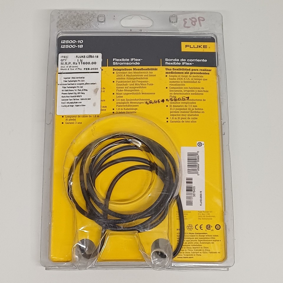 Fluke iFlex i2500-18 Flexible Current Probe 2500A AC 18” Coil New | eBay
