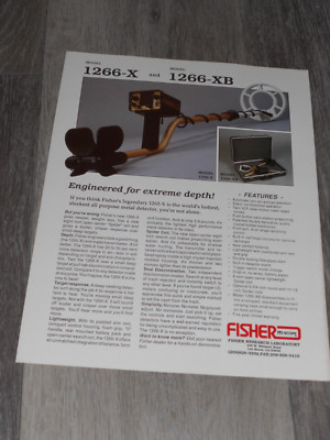 Fisher Metal Detector 1266-X & 1266-XB Specification Pamphlet | eBay