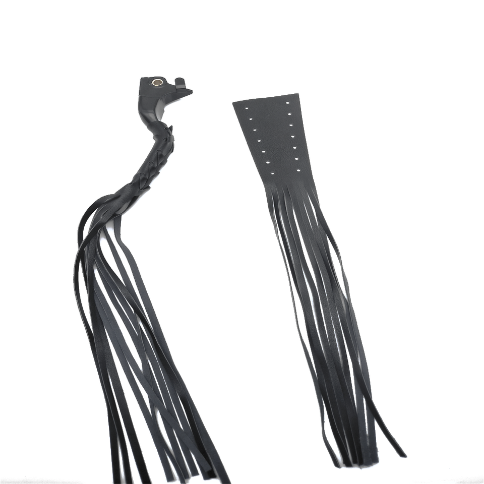 For Harley Universal Motorcycle Black Handlebar Brake Lever Fringe Grip ...