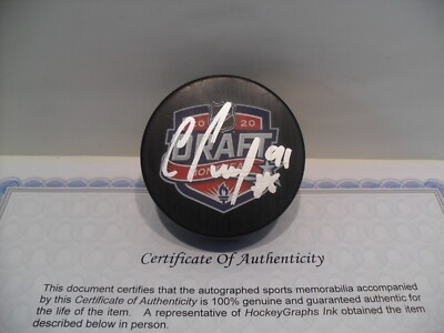 Cole Perfetti Autographed Signed 2020 NHL Draft Puck Winnipeg Jets COA ...