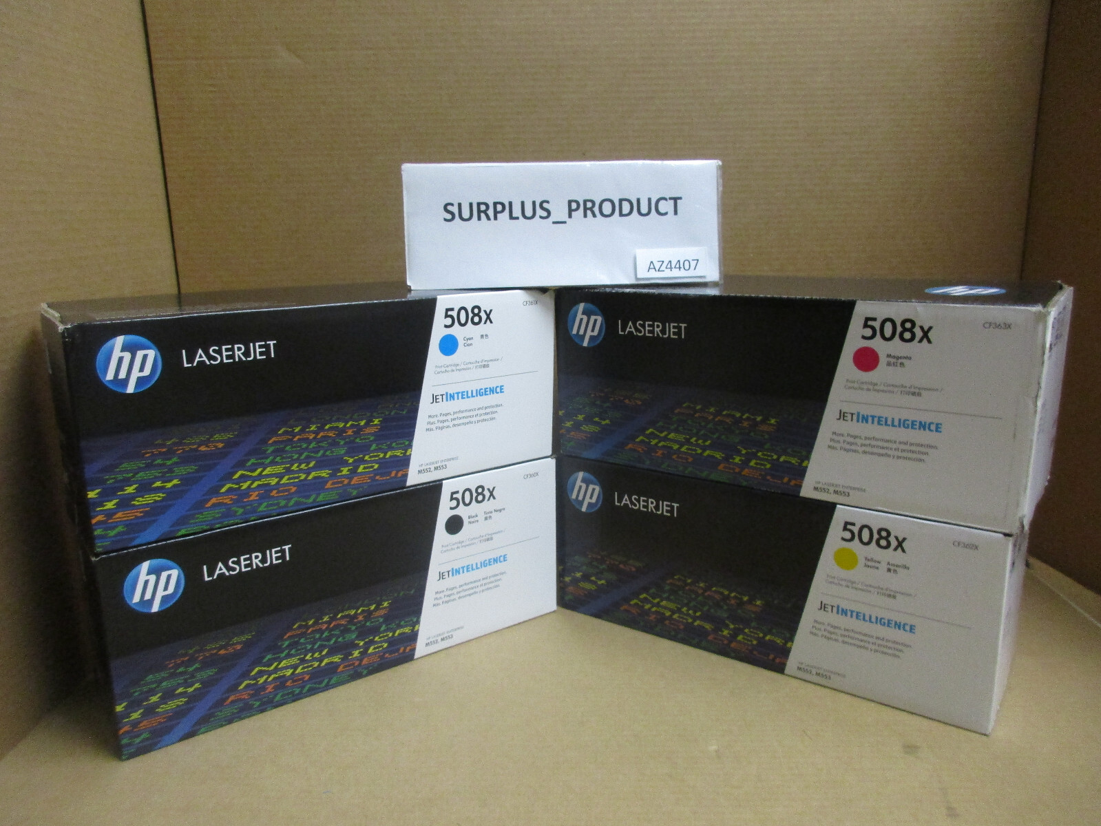 SET - GENUINE HP Toner 508X CF360X, CF361X, CF362X, CF363X B/C/M/Y ...