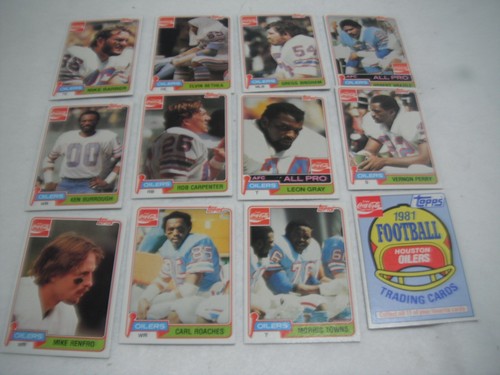 1981 Coca-Cola Topps Houston Oilers Complete 12 Card Set W/Barber ...