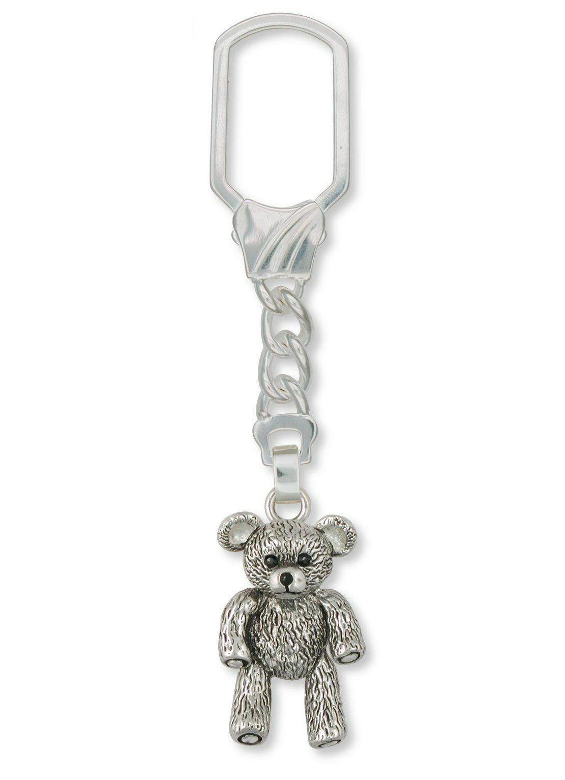 Teddy Bear Key Ring Jewelry Sterling Silver Handmade Teddy Bear Key ...