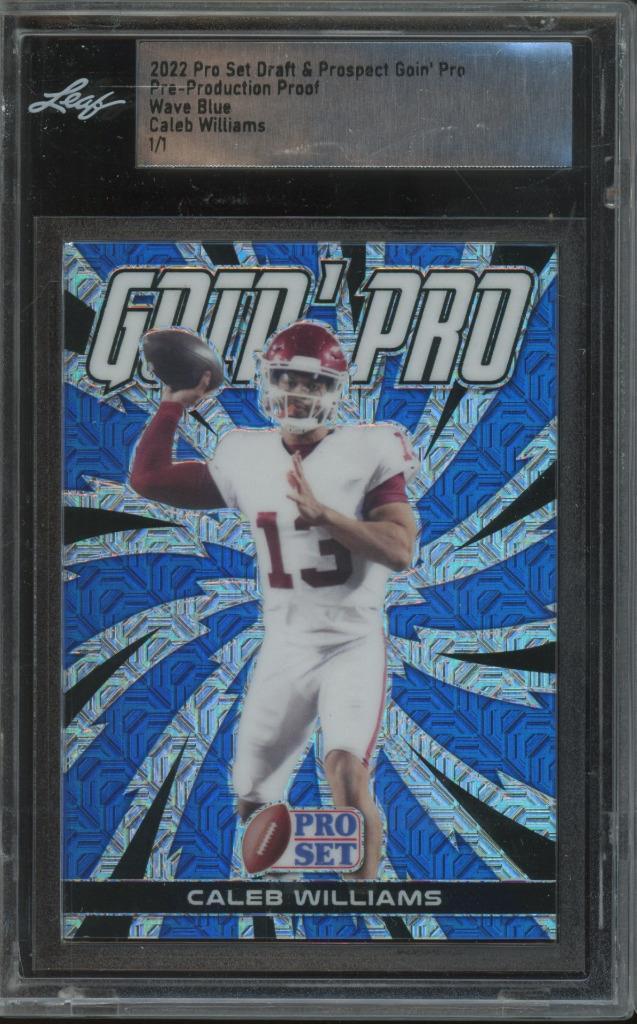 2022 Leaf Pro Set Goin' Pro Proof Wave Blue Caleb Williams 1/1 RC ...