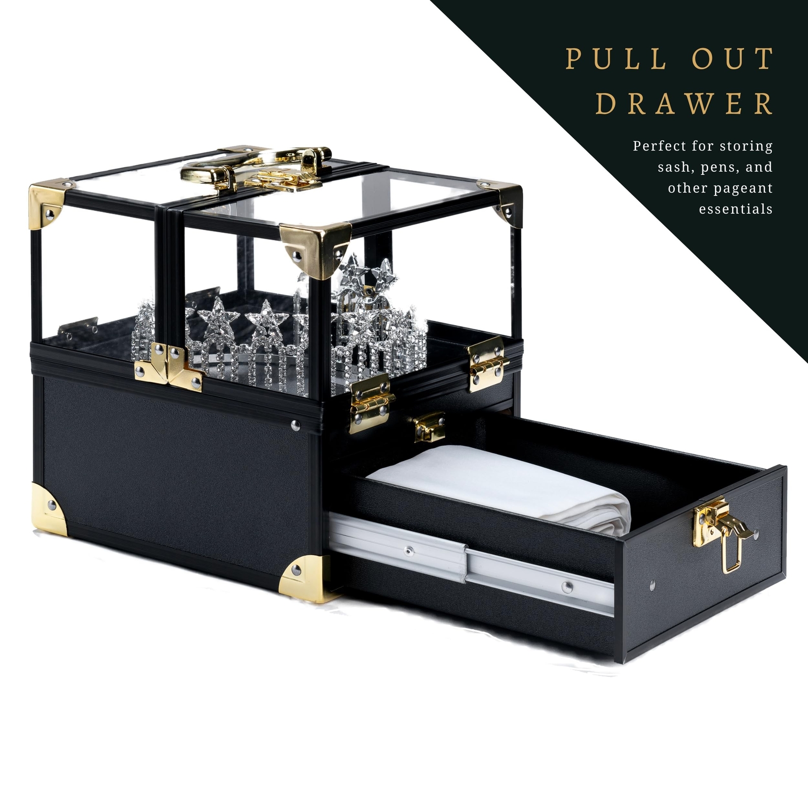 Pageant Crown Box Display, Tiara and Sash Holder, Carrying Travel Case ...