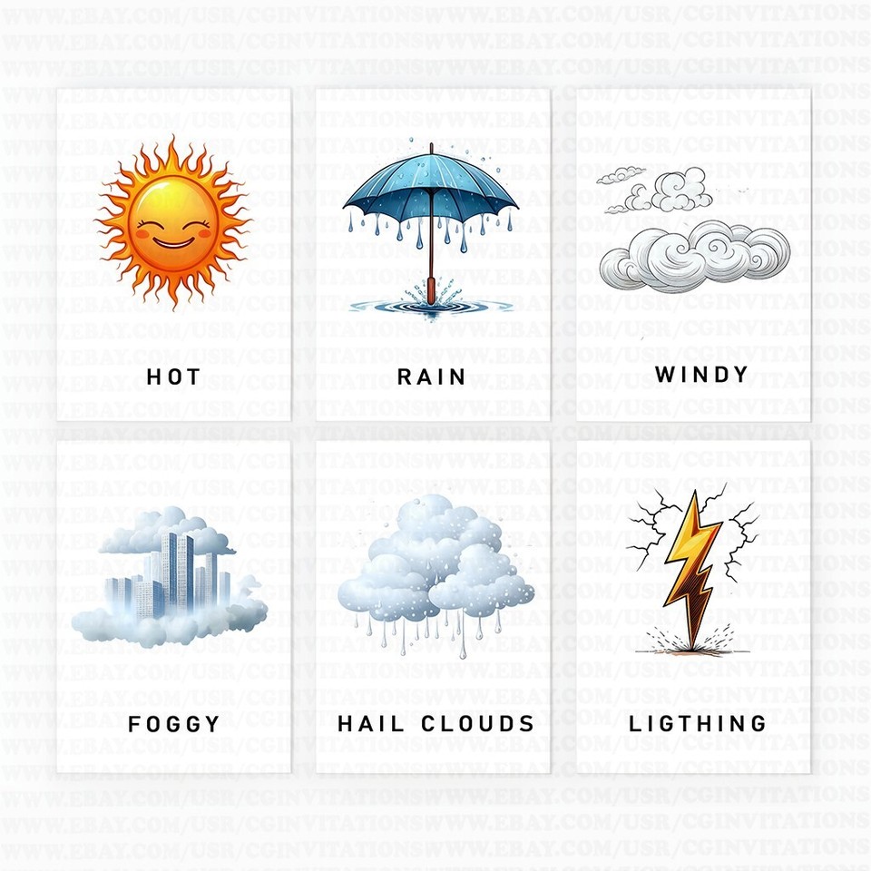 12 Educational Weather Flash Cards | Fun and Interactive Learning Tool ...