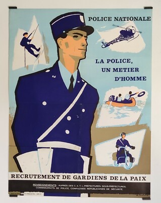 Fontaine M. La police, un métier d'homme 1970 Affiche Originale ...