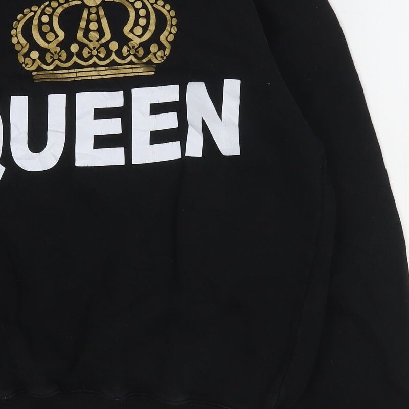 Famona Womens Black Cotton Blend Sweatshirt Size XS - Queen | eBay UK