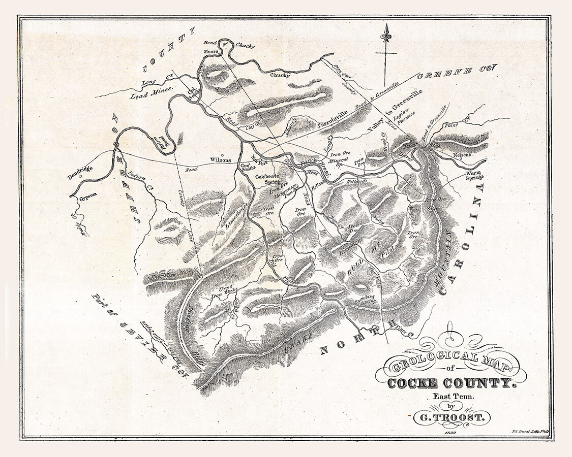 1839 Map of Cocke County Tennessee | eBay