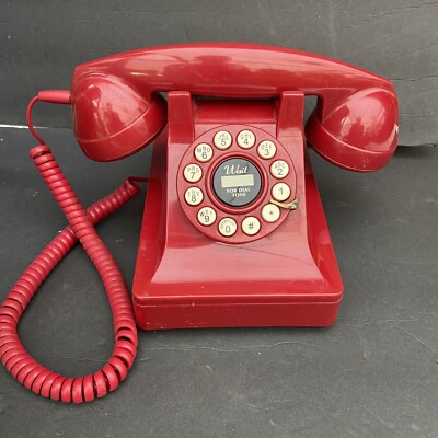 Red Crosley Model 302 Red Desk Push Button Rotary Style Telephone | eBay