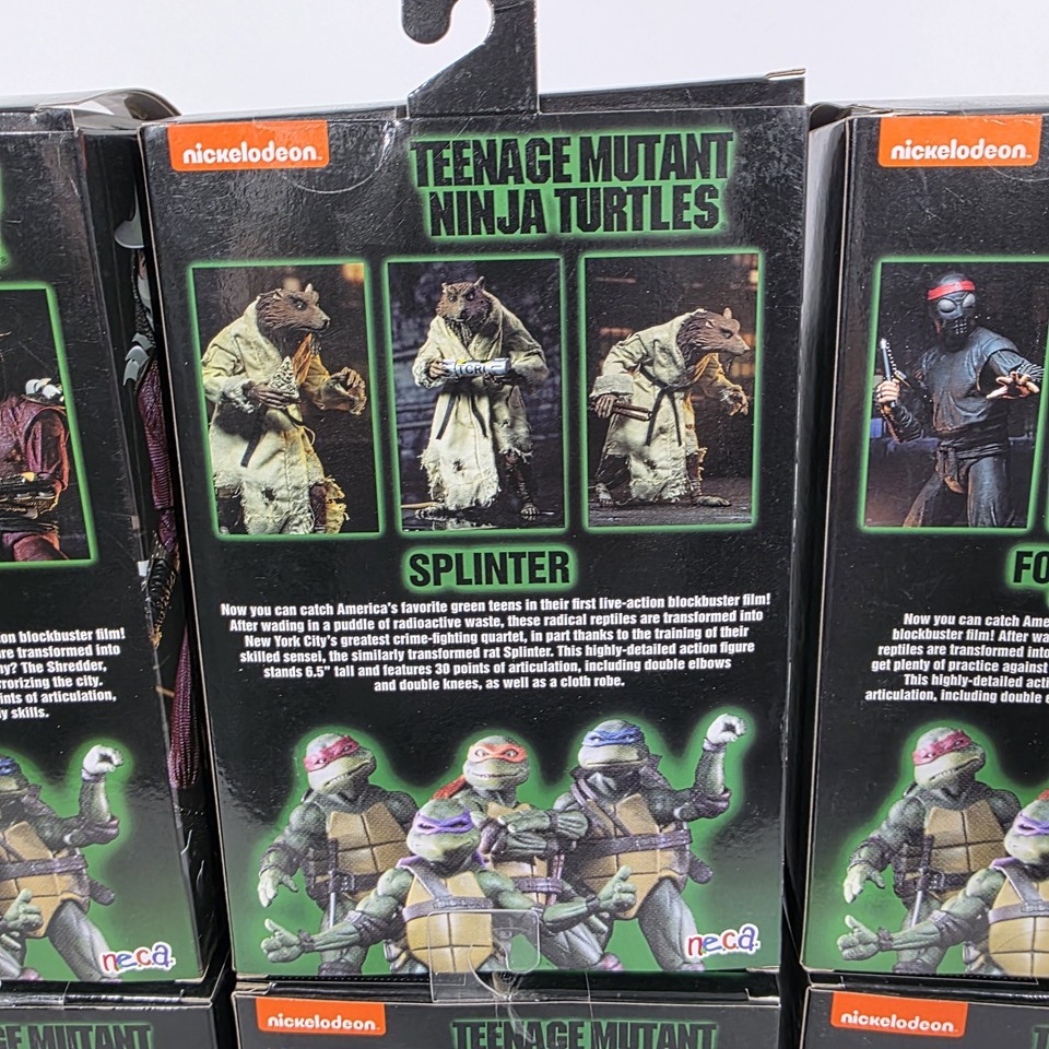Lot of 8 NECA Tmnt 1990 Movie GameStop 4 Turtles Shredder Splinter Foot ...