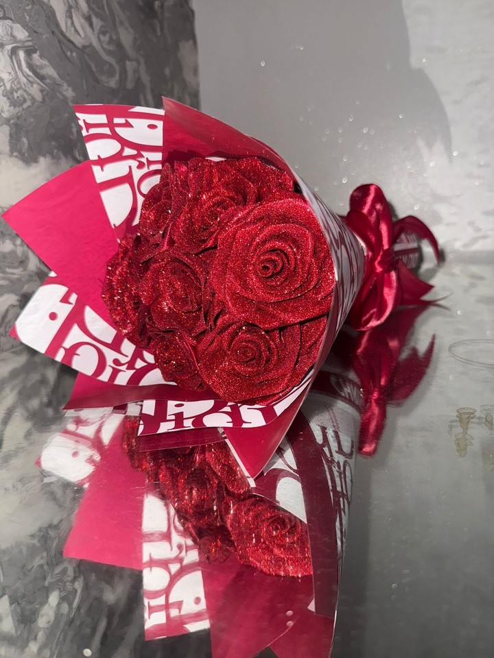 7 Count Glitter Roses Dior Hand Crafted Roses | eBay UK