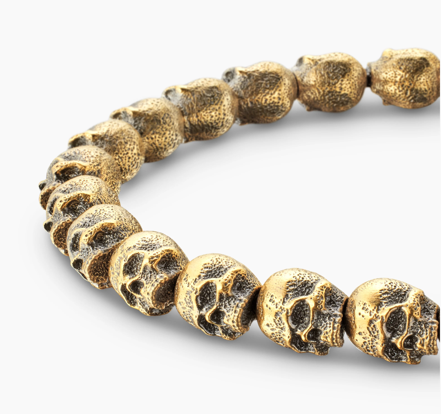 David Yurman Gold Skull Memento Mori Skull Bracelet 18K Yellow Gold ...