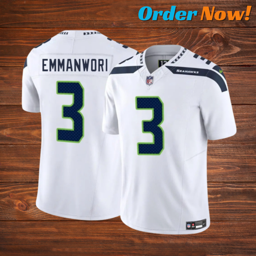 Nick Emmanwori #3 Seahawks White 2025 Stitched Jersey " All Sizes" | eBay