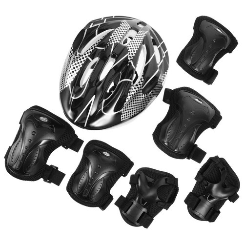 1 Set of Roller Skating Helmet Elbow Hand Knee Pads Skating Protective ...