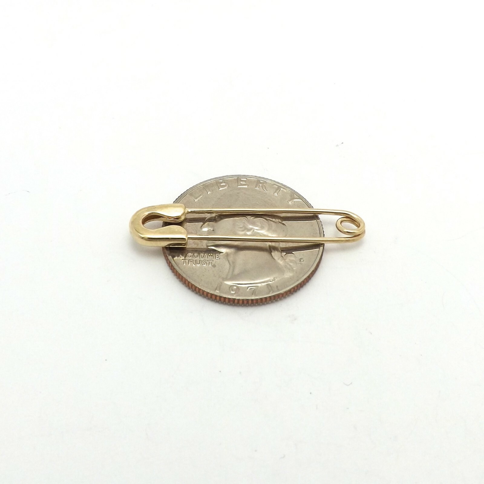 Solid 14k Gold Safety Pin Solidarity Charm Holder Pendant Baby Diaper ...