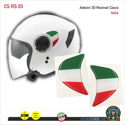 2 Resin Coated Stickers 3D Flag Italy For Helmet | eBay
