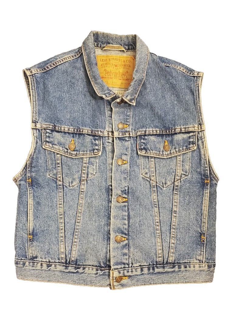 Vintage Levi's Trucker Vest - Harley Davidson - 70595… - Gem