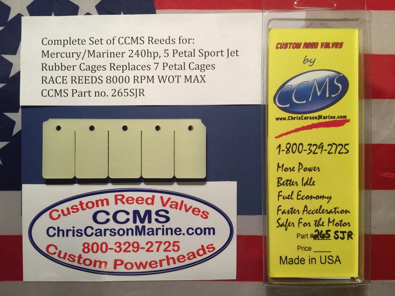 CCMS Mercury/Mariner Racing Outboard Reed 240hp 5 Petal Rubber Cages PN ...