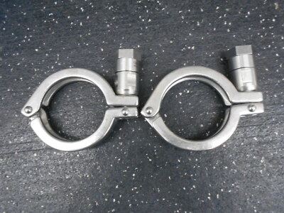 LOT OF 2 2" TRI-CLOVER SS SINGLE PIN SANITARY CLAMP W/ TORQUE-RITE NUT ...
