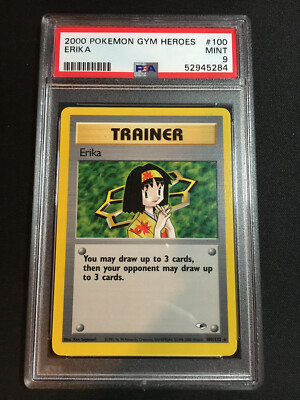 2000 Pokemon Trading Card Game TCG Gym Heroes #100 Trainer Erika PSA 9 ...